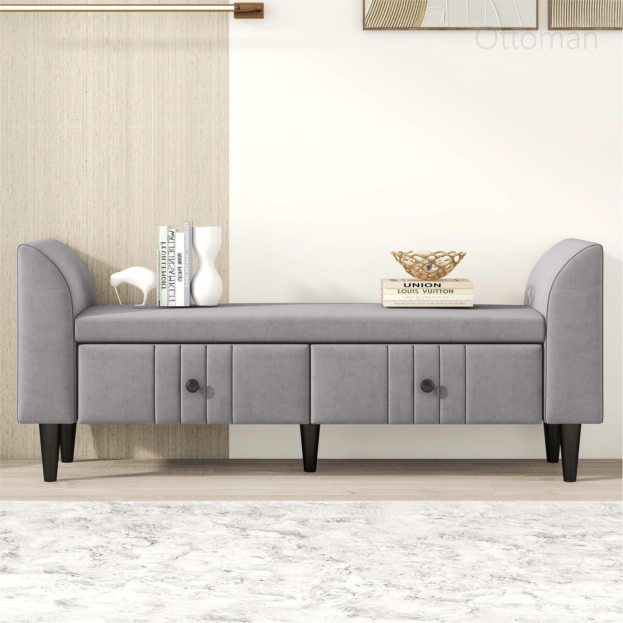 Lark Manor™ Contemporary Ottoman Upholstered Wooden Storage Ottoman ...