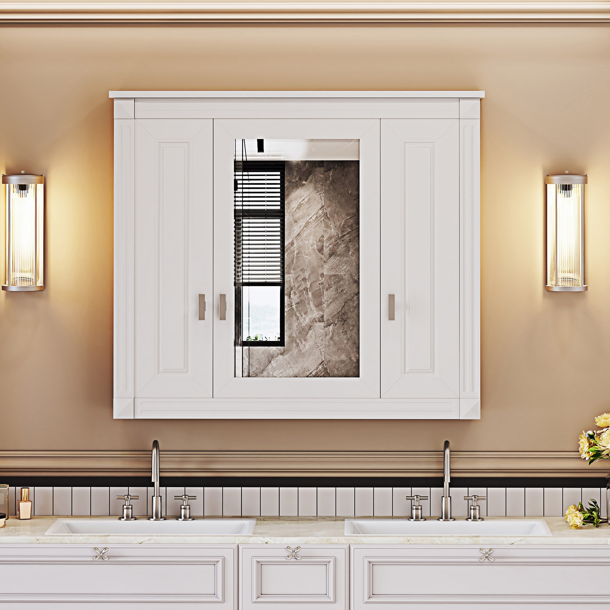 Latitude Run® Wall Mounted Medicine Cabinet Bathroom Cabinet With ...