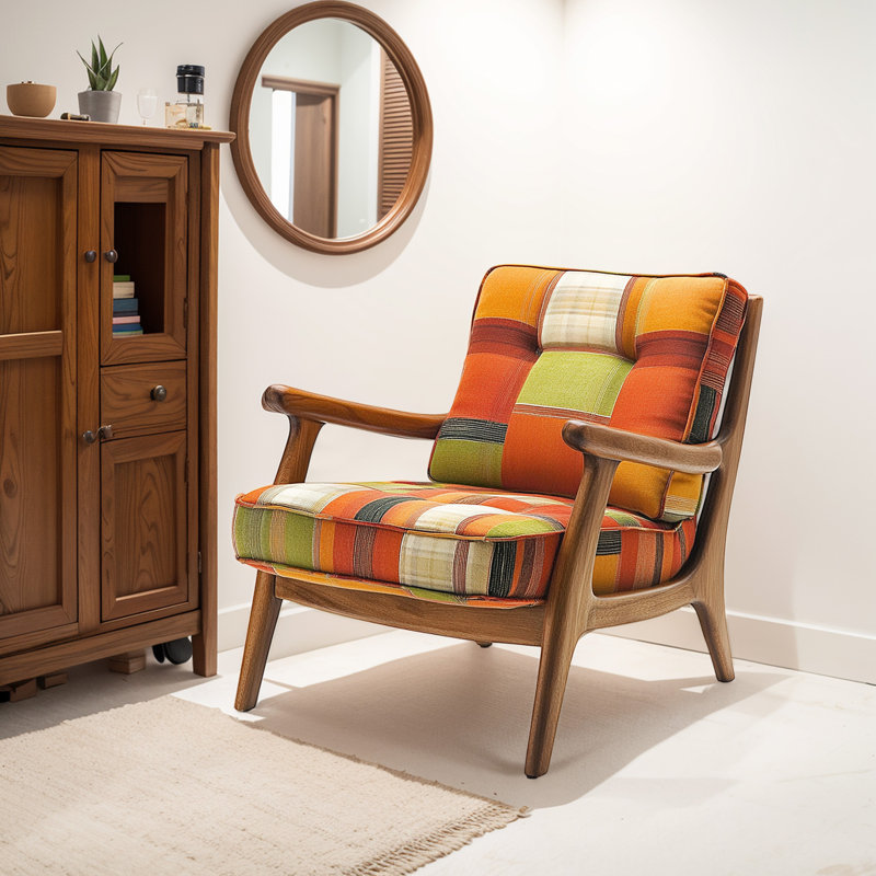 Corrigan Studio® Vintage Patchwork Plaid Armchair | Wayfair