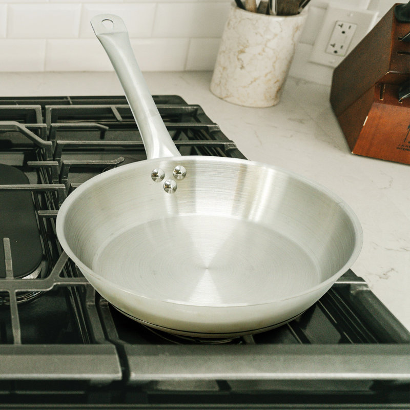 MegaChef Professional Kitchen Round Stainless Steel Fry Pan in Silver ...