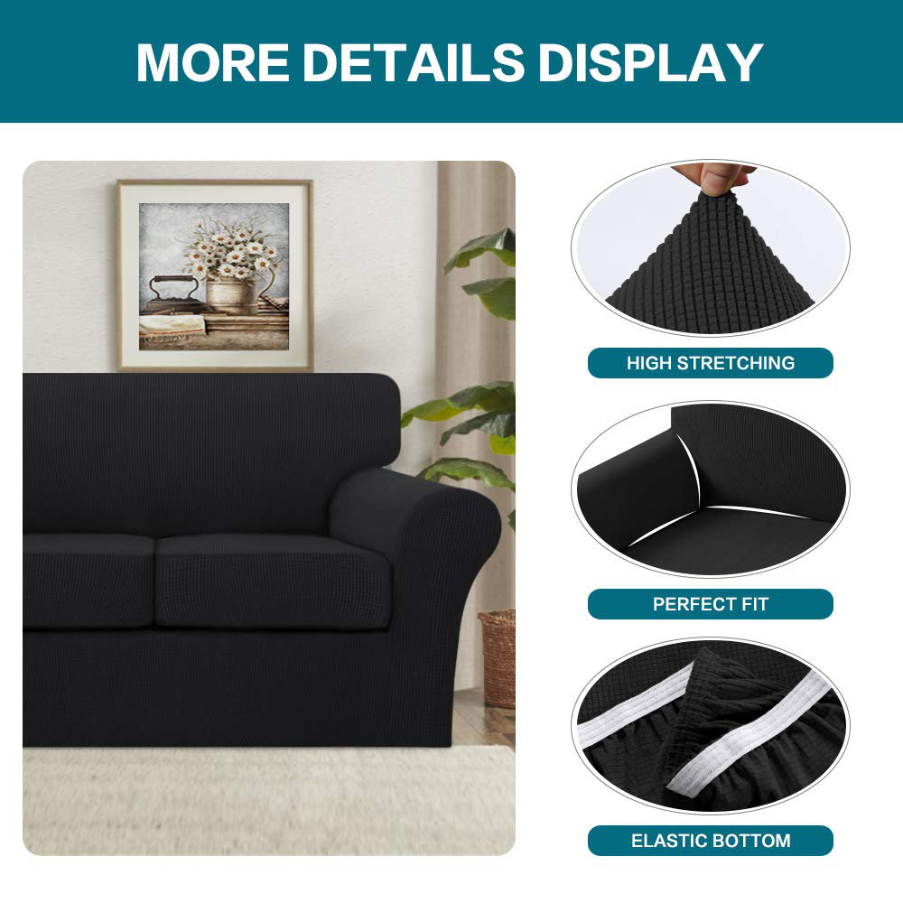 ENOLIL 4 Piece Sofa Covers for 3 Cushion Couch Sofa Slipcover Soft ...