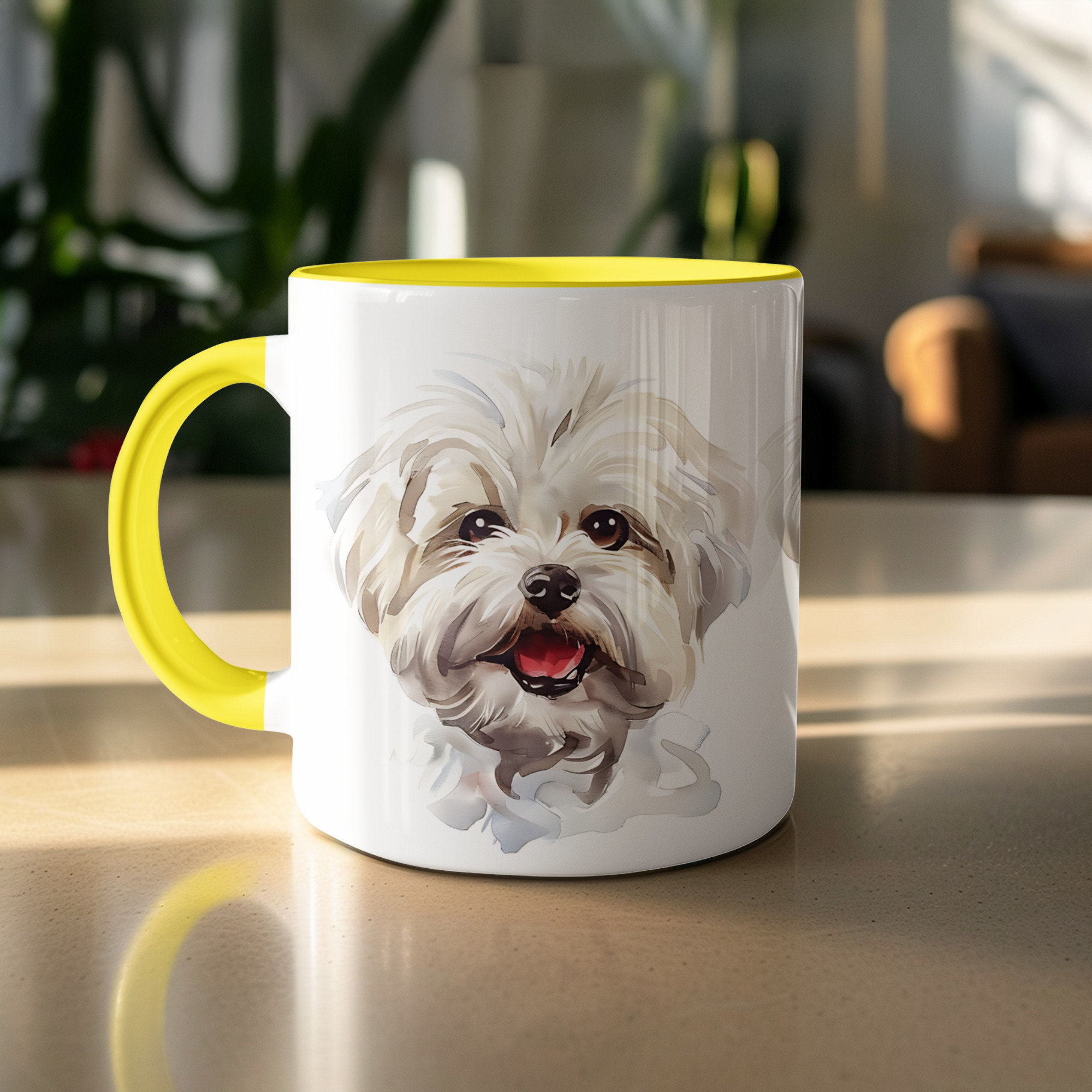 Fleur De Lis Living Set of 4 – Samoyed Dog Watercolor Design 11oz ...