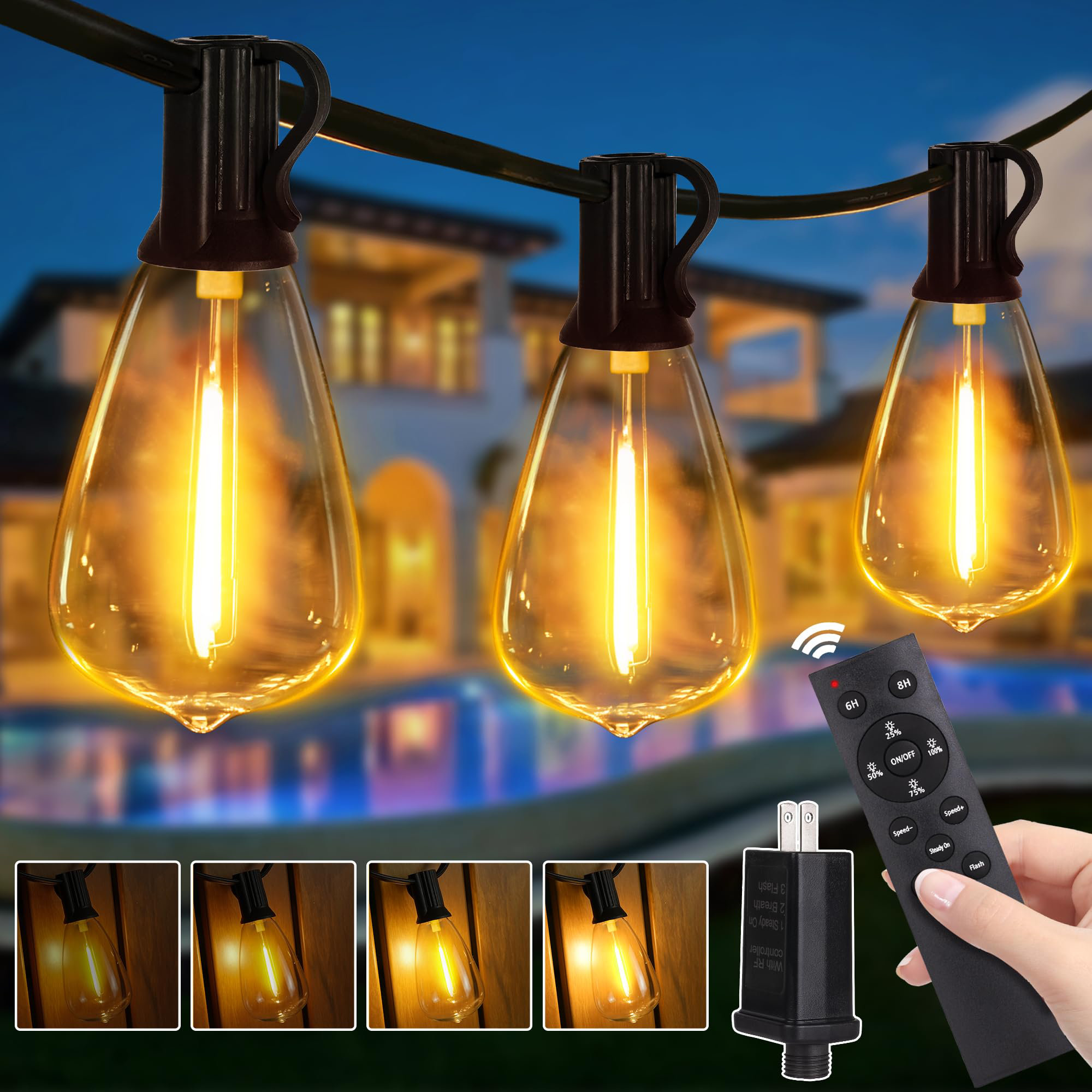 17 Stories Hamswell Outdoor 25 - Bulb 600'' Battery Powered LED Rope ...