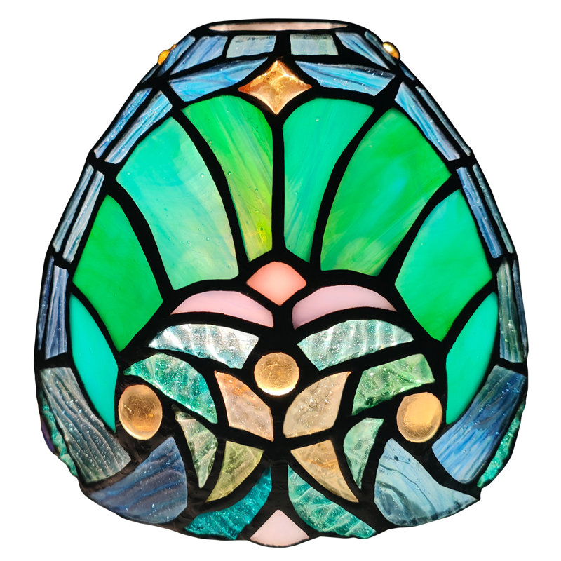 Astoria Grand Tiffany Lampshade 7 inch Wide Mini Stained Glass Lamp ...