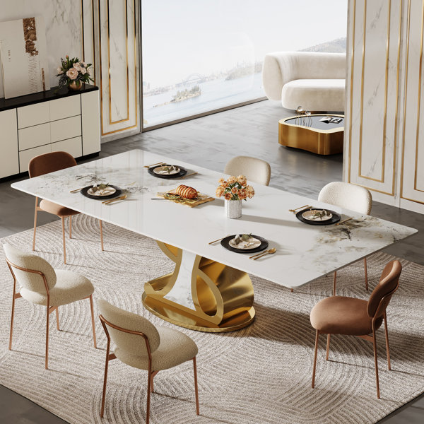 Mercer41 Tribesigns 78.74" Sintered Stone Dining Table for 8-10, Modern ...