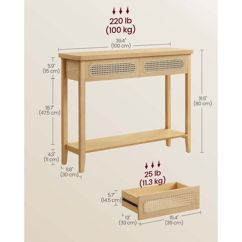Bay Isle Home™ 39.4" Console Table With 2 Drawers & Reviews | Wayfair