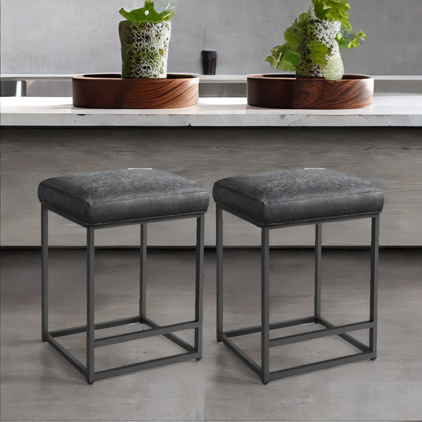 Borough Wharf Momsen 2-Piece 60cm Stools With Thick Padded Seat ...