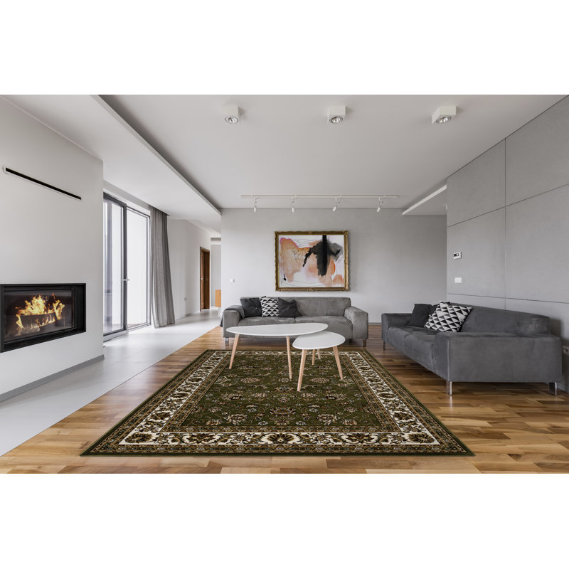 Canora Grey Leatri Performance Green Rug | Wayfair