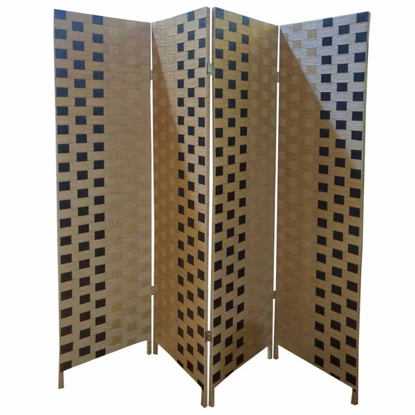 Bay Isle Home Altarik 200cm W x 180cm H 4 - Panel Solid Wood Folding ...