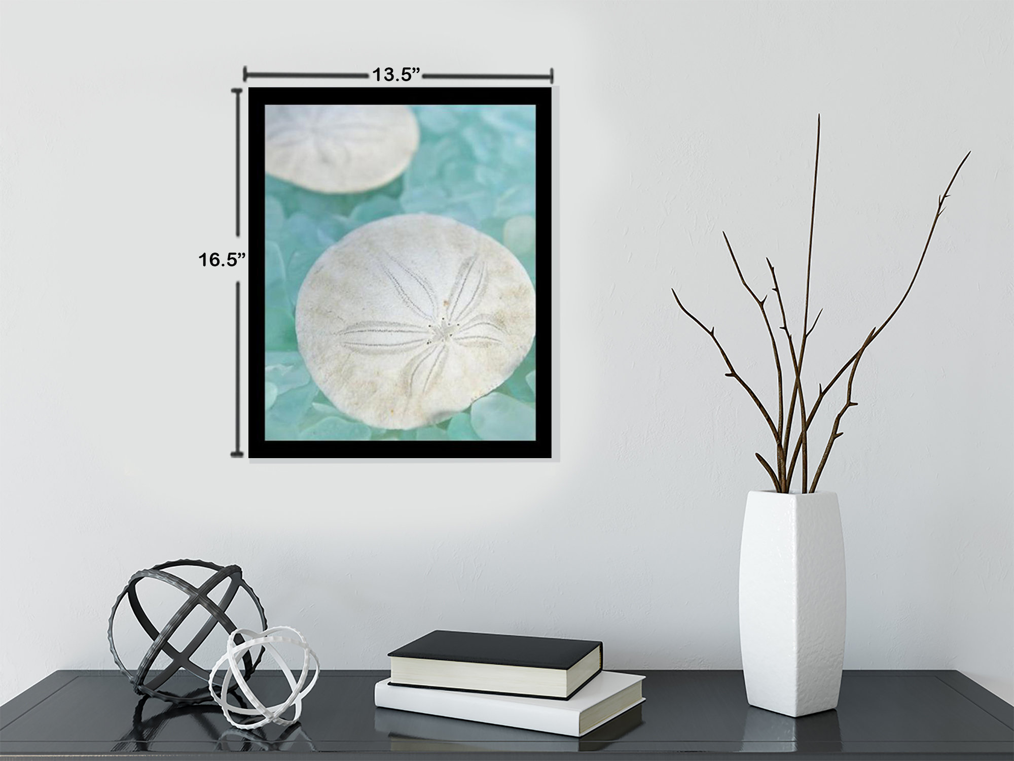Highland Dunes 'Seaglass 3 (Sand Dollar)' - Picture Frame Graphic Art ...