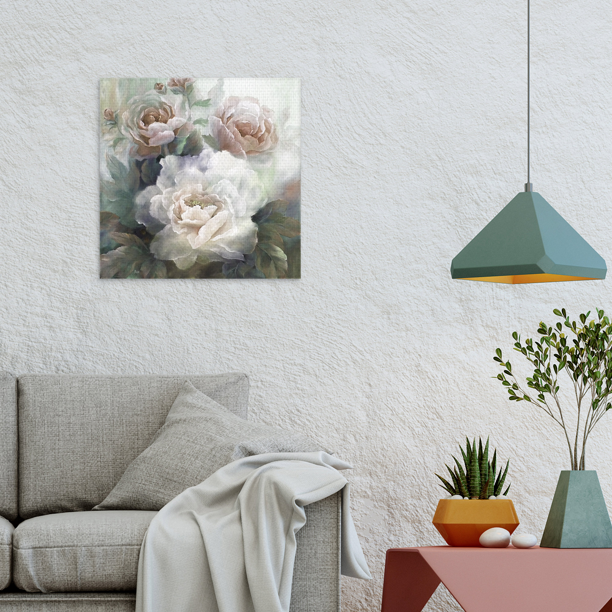 Red Barrel Studio® White Roses III Soft by Nan Wrapped Canvas Art Print ...