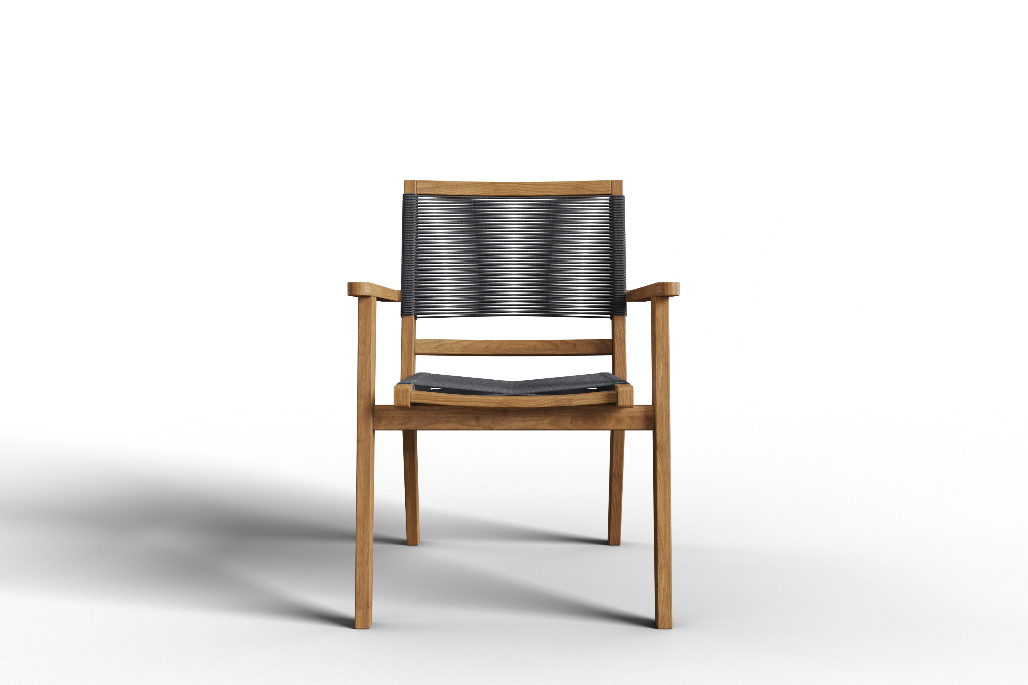Hokku Designs Reaf Wood Outdoor Dining Armchair | Wayfair