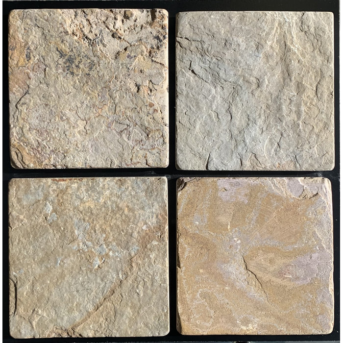 The Tile Square 6" x 6" Tumbled Lotus Gold Slate Wall & Floor Tile ...