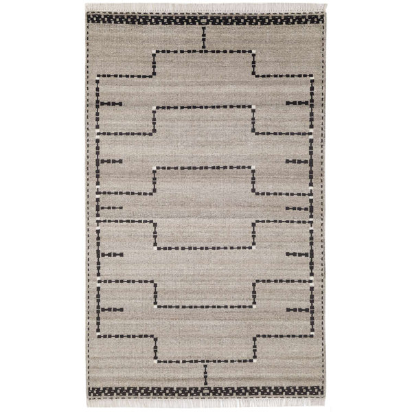 Sana Rug: Decorator Hand Knotted Rug in Natural/Black & Reviews | AllModern