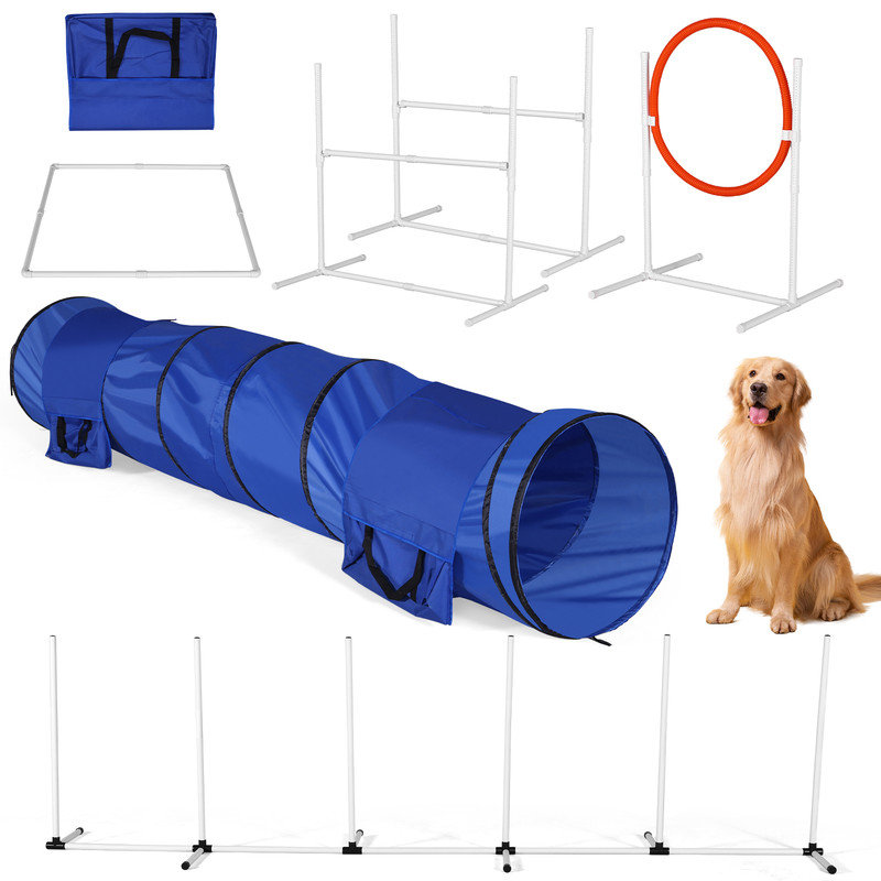 Awevsco 5 PCS Dog Agility Training Equipment, Adjustable High Hurdles ...