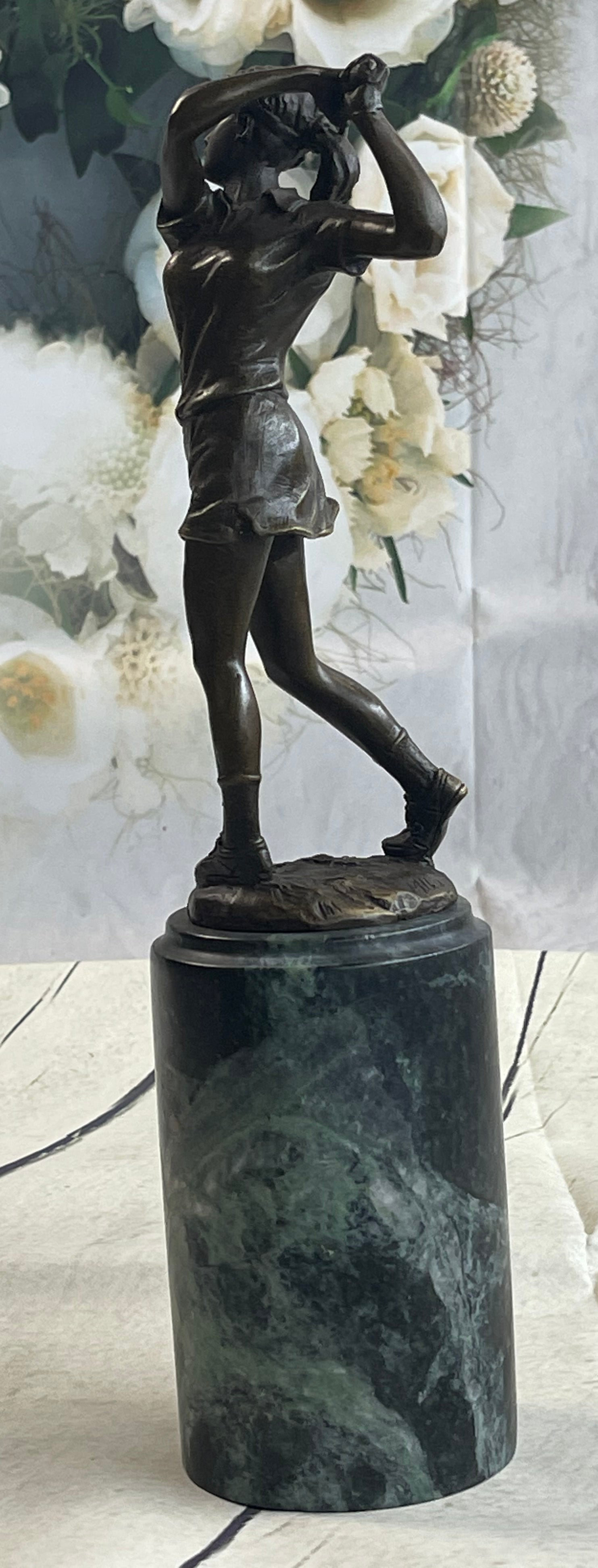 Red Barrel Studio® Signature Milo Statuary Bronze Statue Of Girl Golfer ...