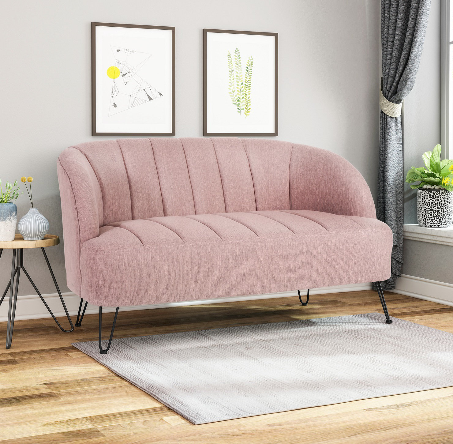 Wrought Studio Kaysean 49.59'' Upholstered Loveseat | Wayfair