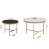Mercer41 Modern Round Nesting Coffee Table Set 2-Piece Black & White ...