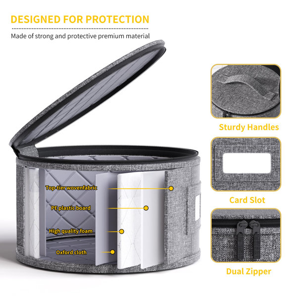 Rebrilliant Storage Containers Hard Shell Box For Moving Dishes, Plate ...