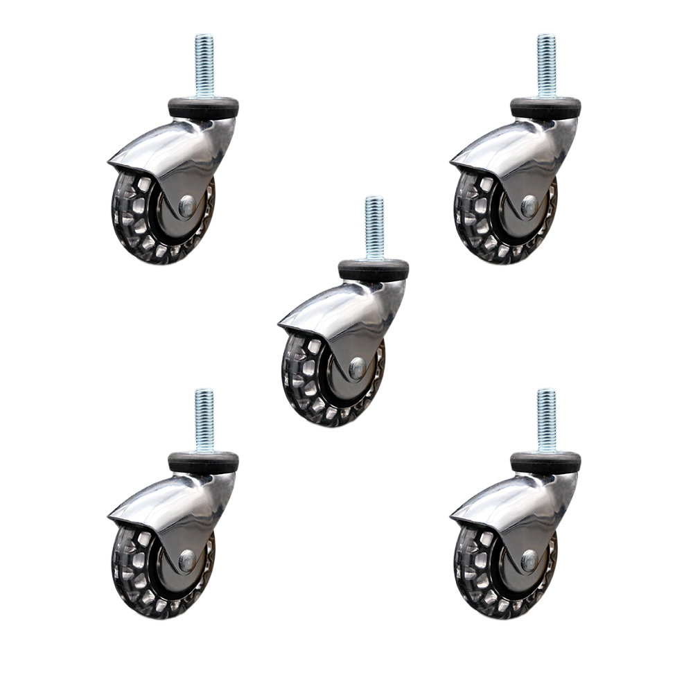 Service Caster 3 Inch Bright Chrome Hooded Polyurethane ½ Inch Threaded ...