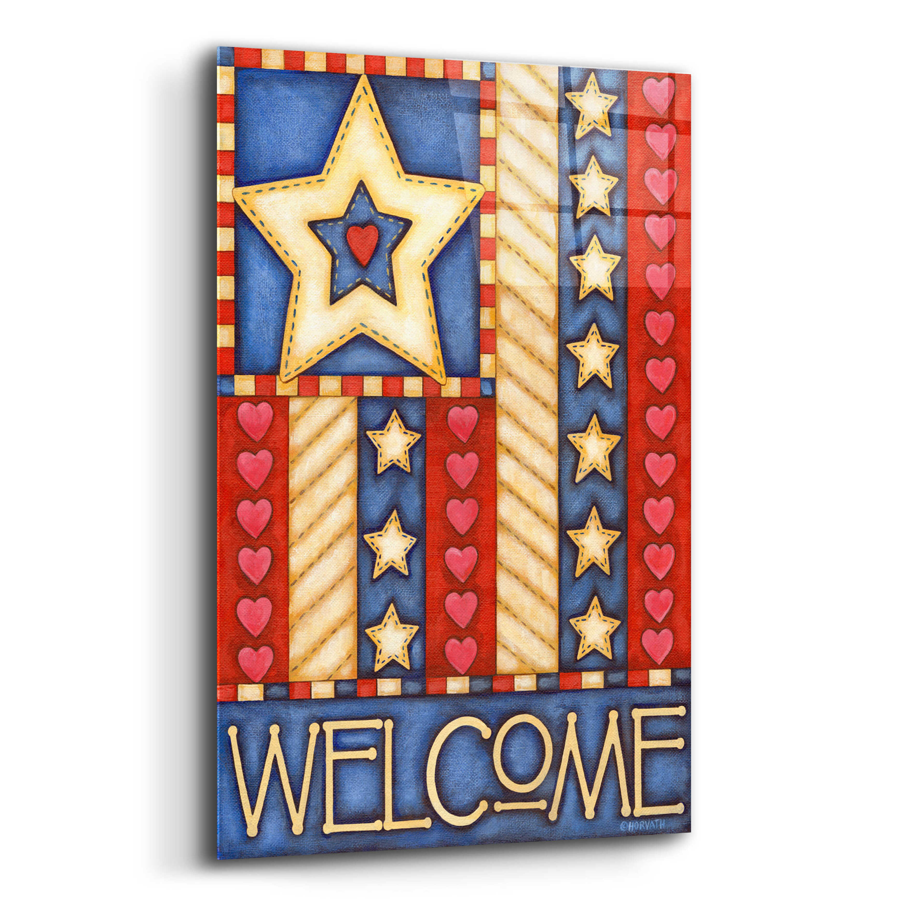 Wildon Home® 'American Star Welcome' By Cathy Horvath-Buchanan, Acrylic ...