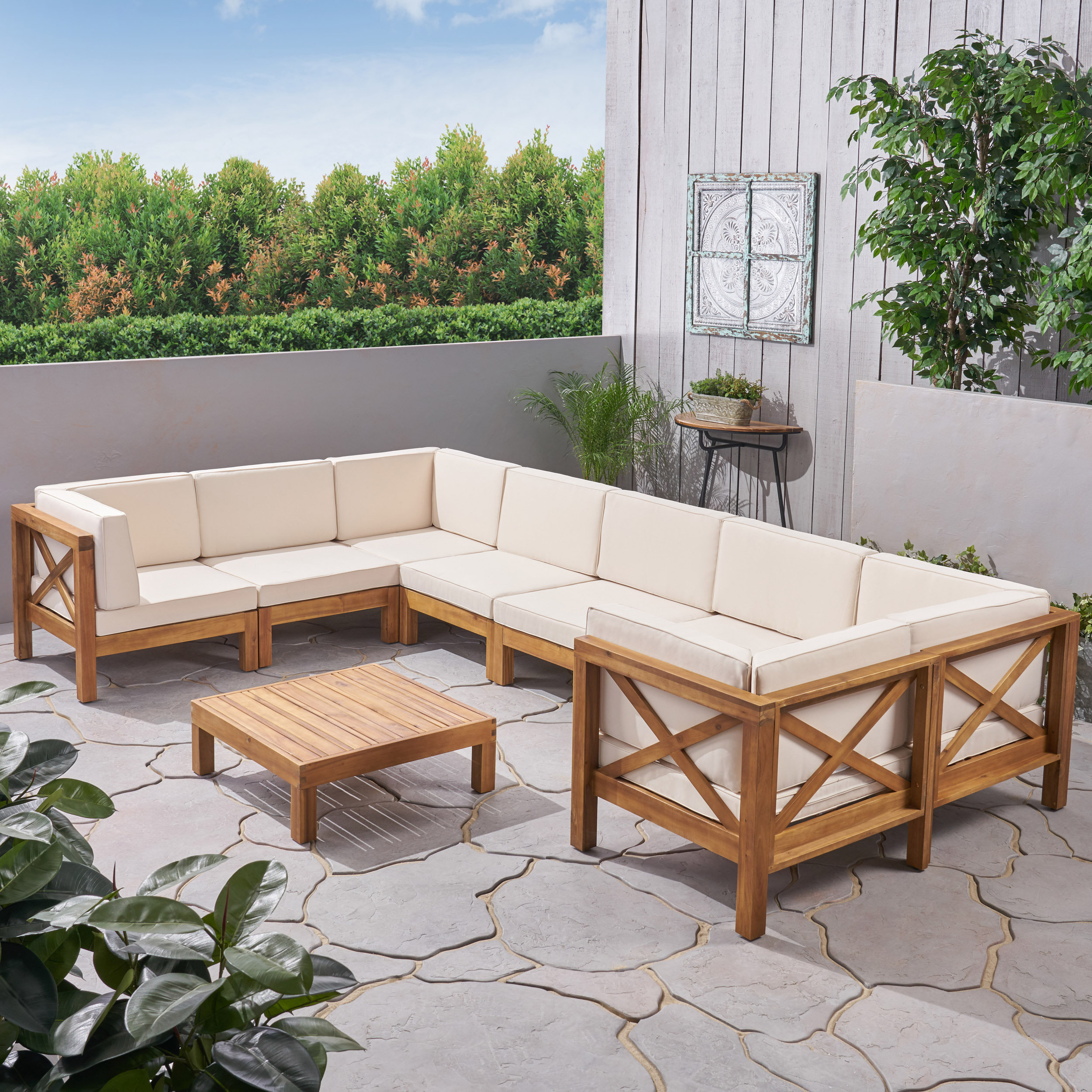 Highland Dunes Outdoor 9 Piece Sectional Seating Group & Reviews | Wayfair