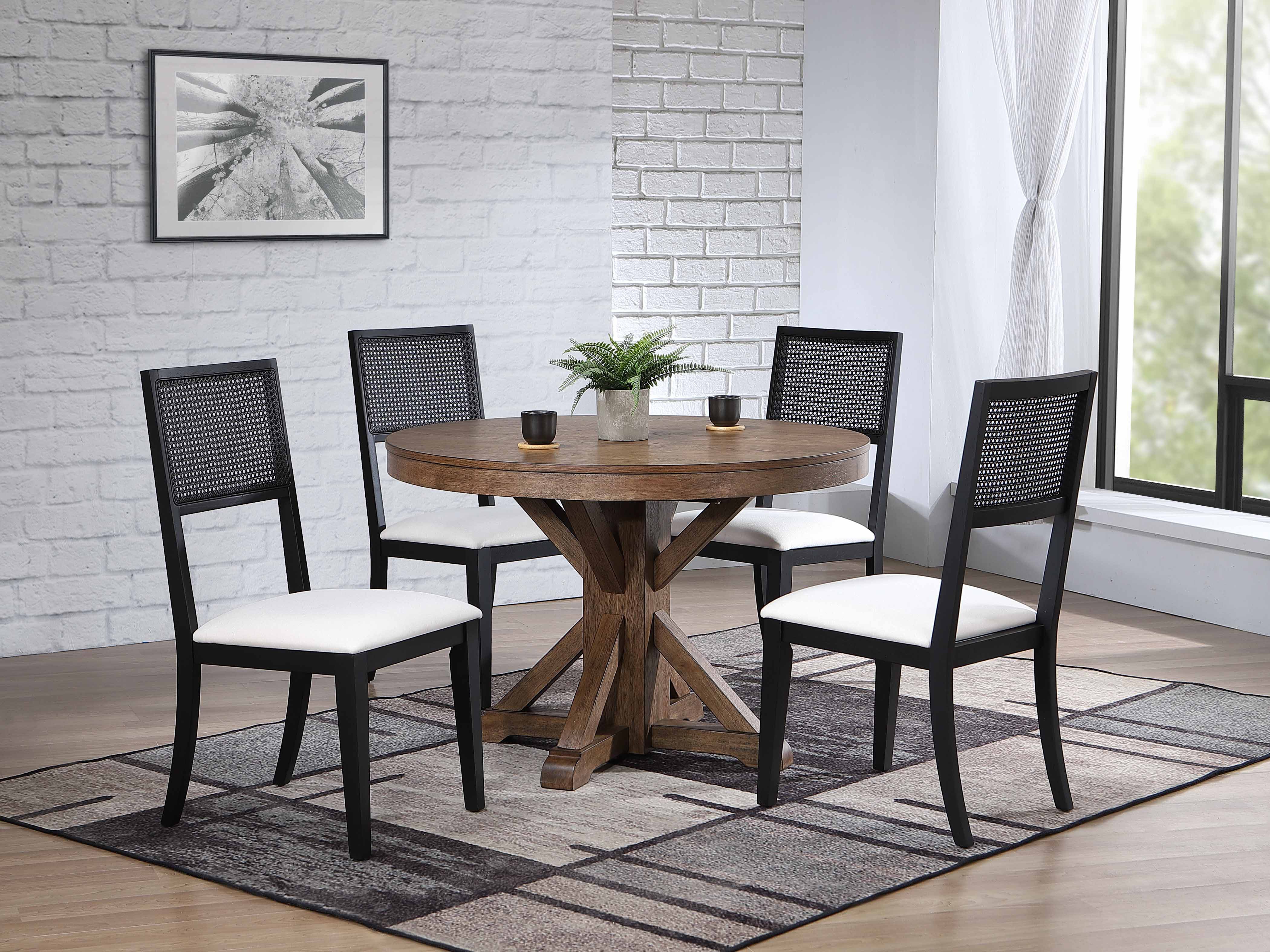 Lark Manor 45"X 45" Pierce Dining Table & Robin 5-Piece Dining Set In ...
