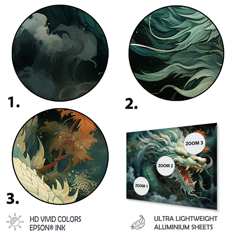 Trinx China Art Jade Dragon I - Chinese Metal Wall Decor Set | Wayfair
