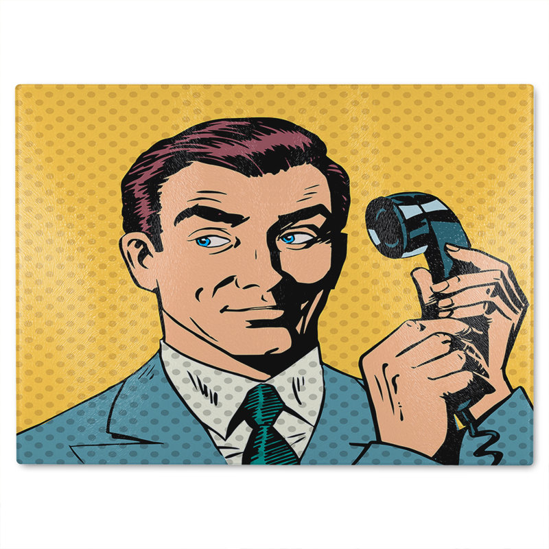 Andrew Lee phone style pop art retro Designer Glass Chopping Board ...