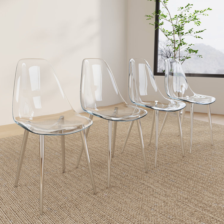 Ivy Bronx Kiyora Metal Leg Solid Back Dining Chair & Reviews | Wayfair