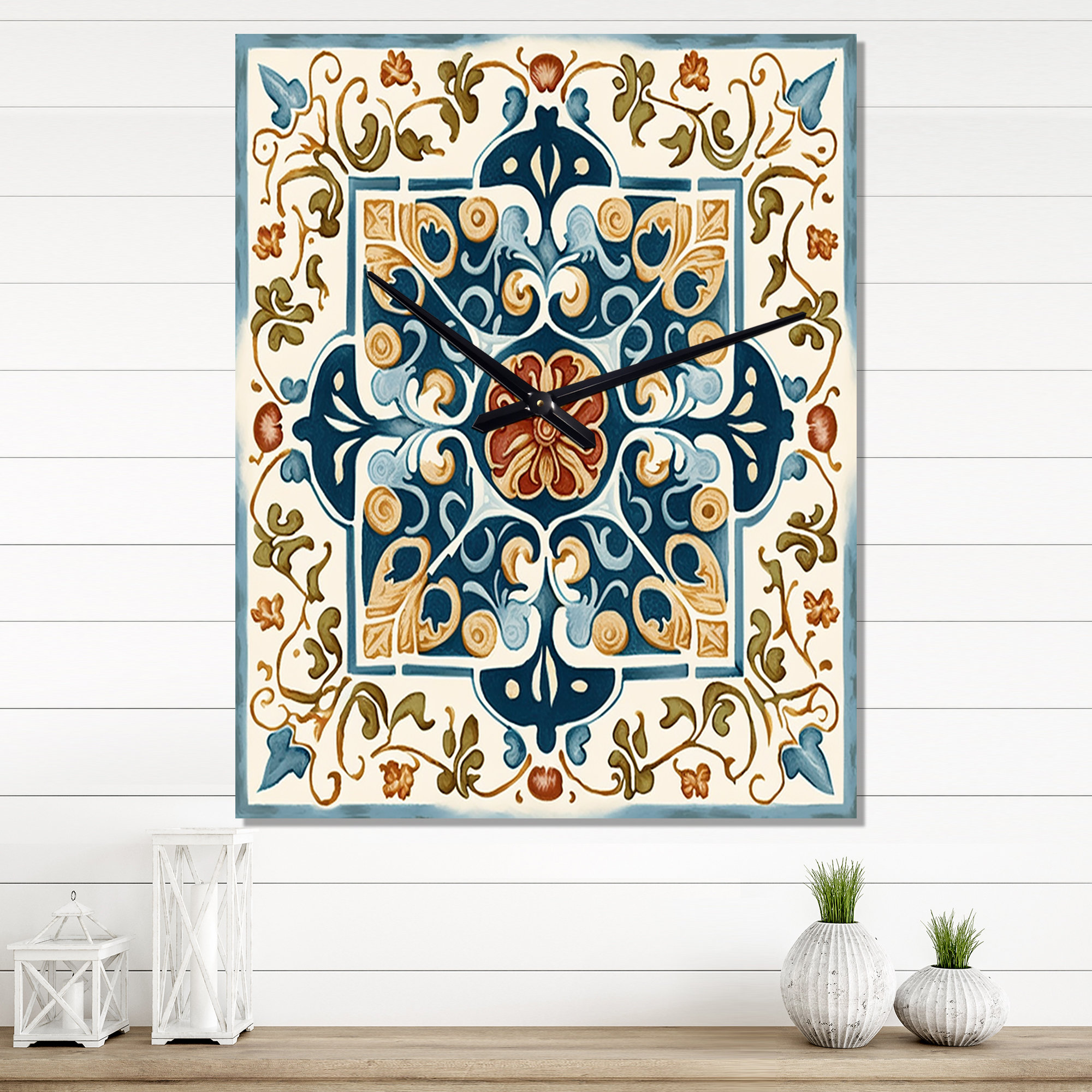 East Urban Home Mediterranean Tiles In Retro Blue VIII - Abstract Tile ...