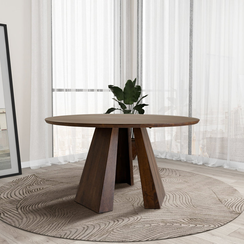 Latitude Run® Bolton Round Walnut Dining Table | Wayfair