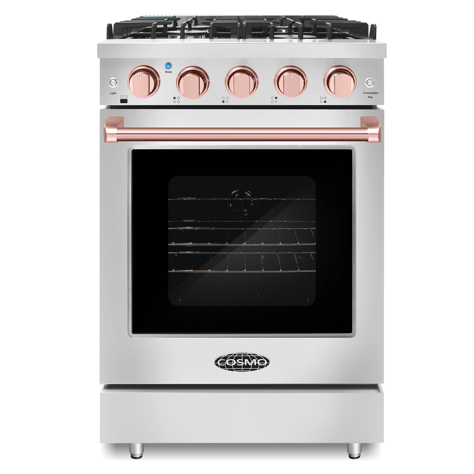 Cosmo 24 In. 3.73 Cu. Ft. Gas Range, 4 Sealed Burners, Convection Oven ...
