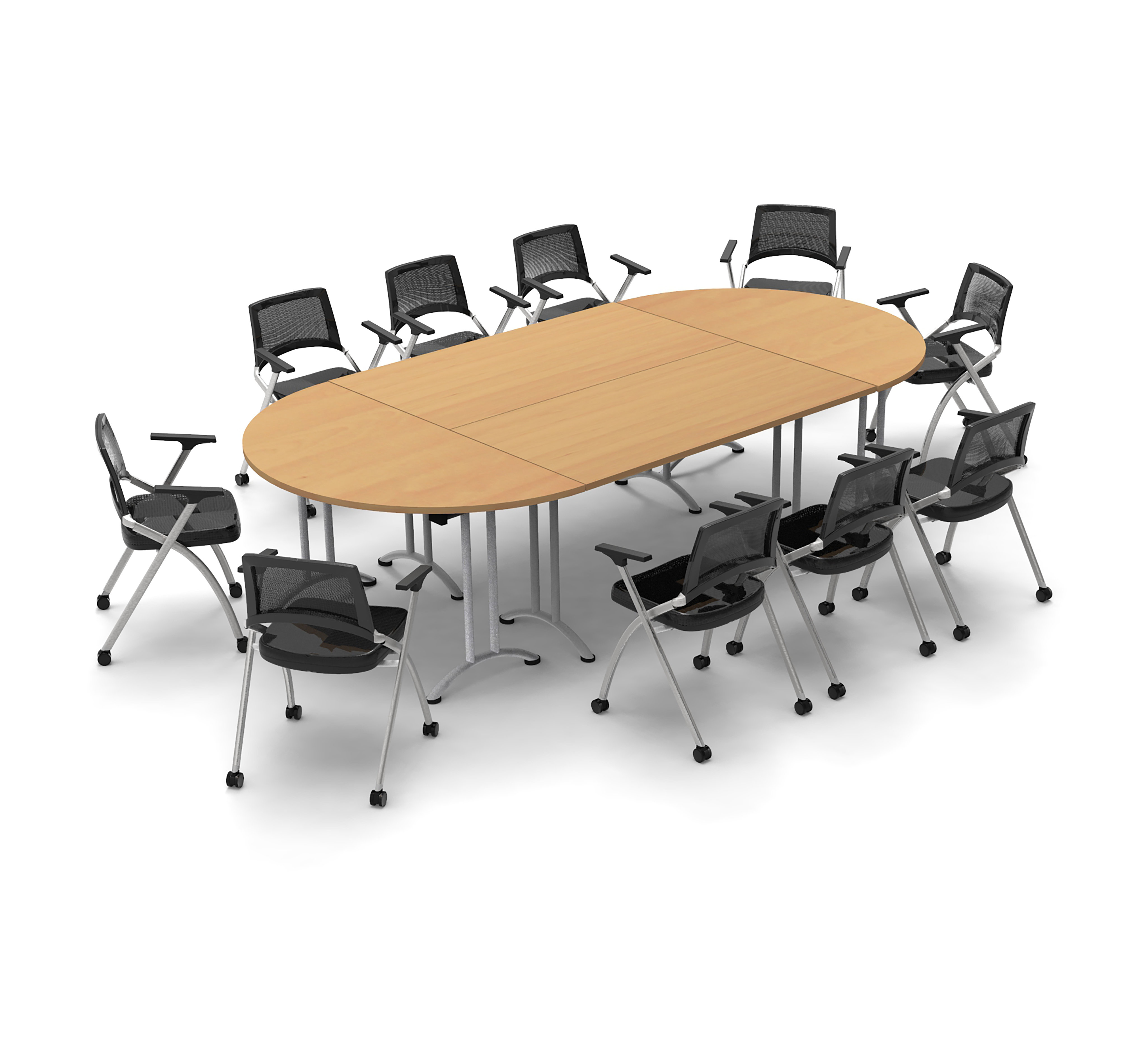 TeamWORK Tables 10 Person Conference Meeting Tables with 10 Chairs ...