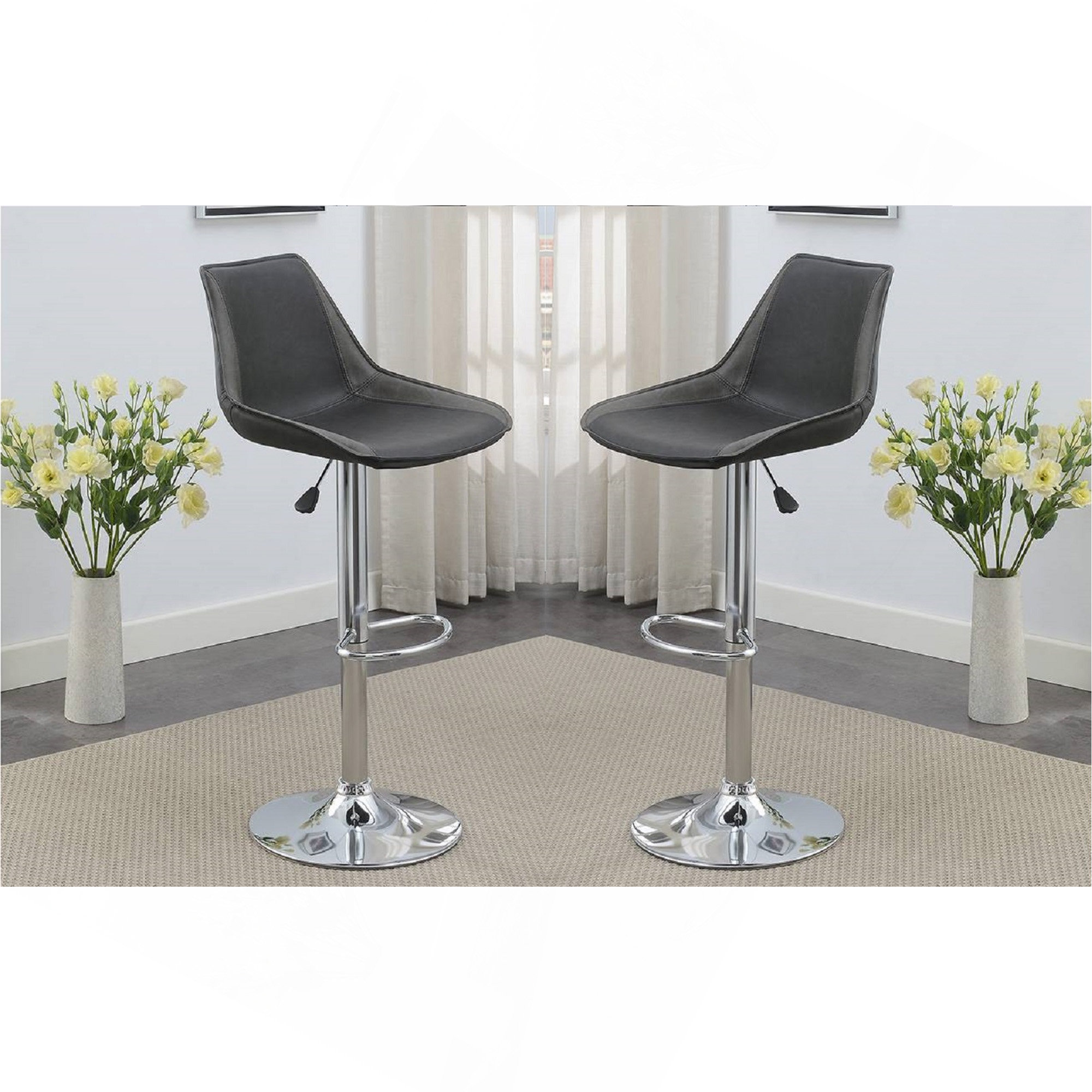 Orren Ellis Dining Kitchen Adjustable Bar Stool Chair Wax Polyurethane ...