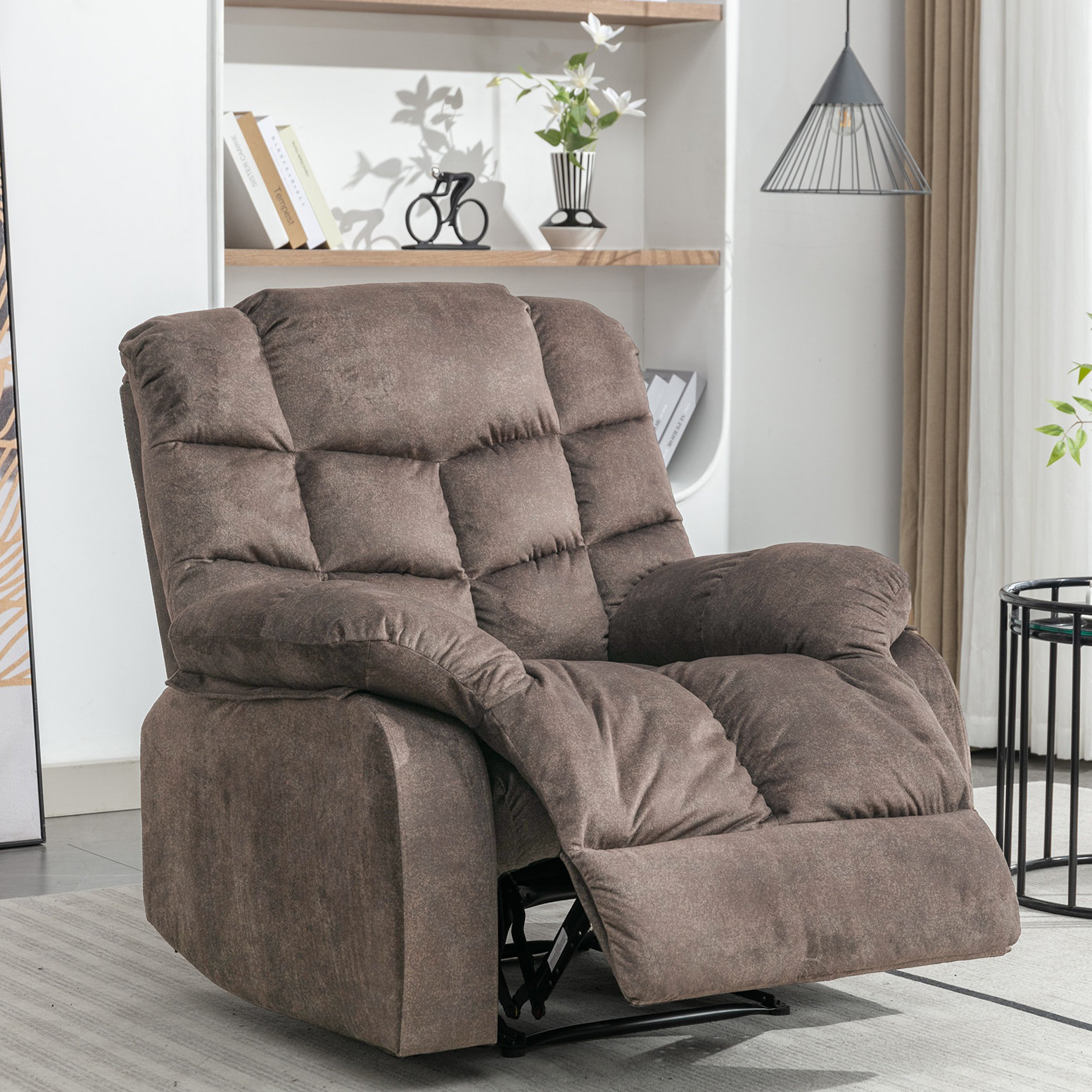 Ebern Designs Manual Single Recliner Chairs For Living Room Overstuffed ...
