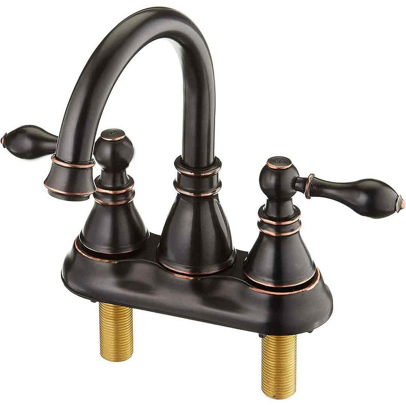 TELOVIN 2 Handle Bathroom Sink Faucet with overflow Pop up Drain, 3 ...
