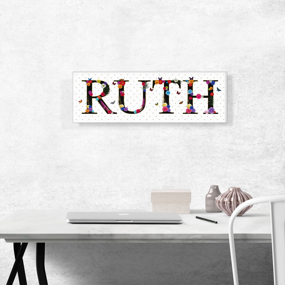 ARTCANVAS RUTH Girls Name - Wrapped Canvas Panoramic Textual Art Print ...