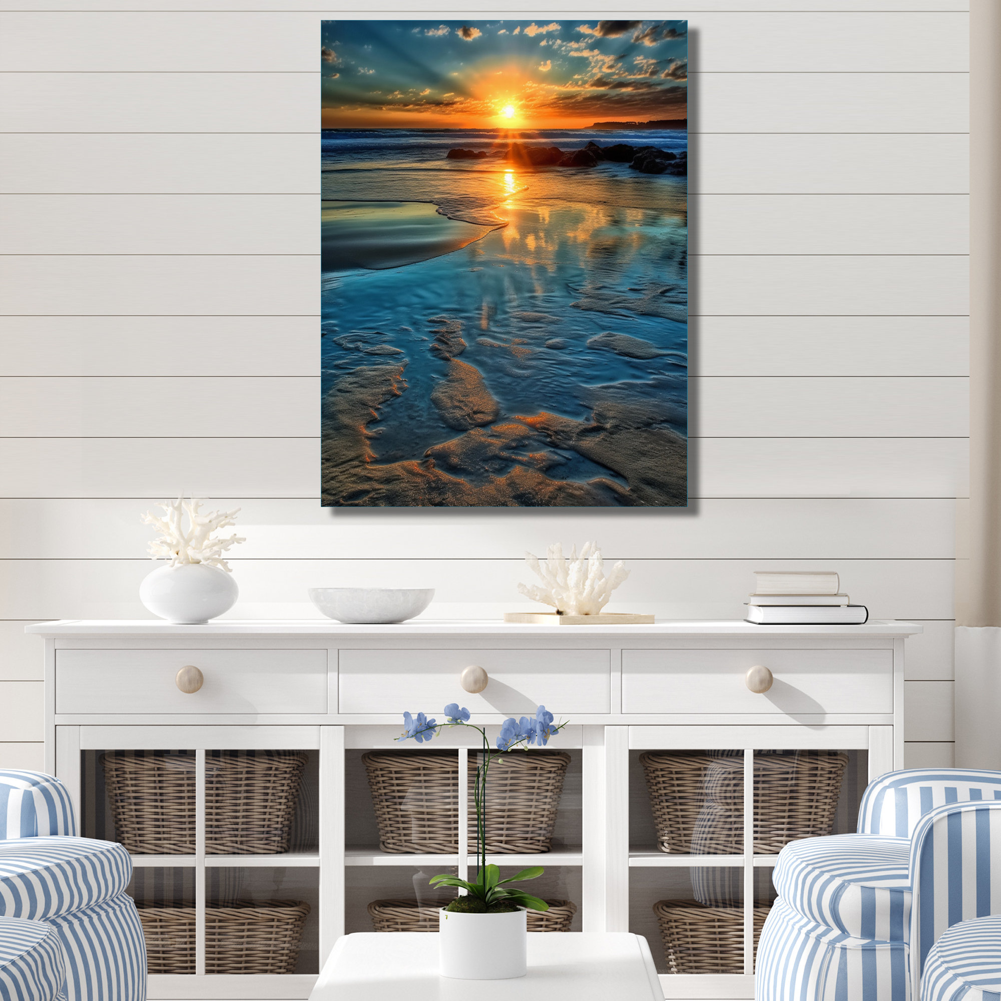 Highland Dunes Ocean Beachside - Print on Metal | Wayfair
