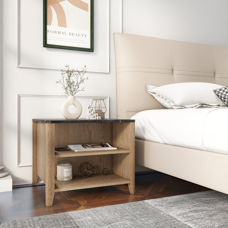 Wrought Studio™ Chizuo Tobacco Wood Grain Coffee Table. Nightstand ...