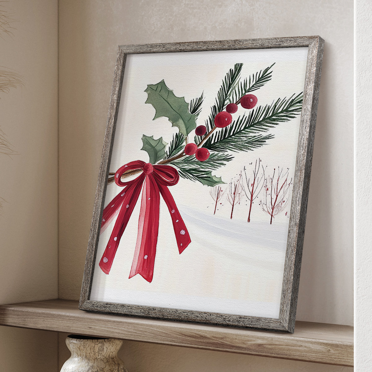 The Holiday Aisle® Christmas Holiday Art DCCCXLIII Framed Print - Solid ...