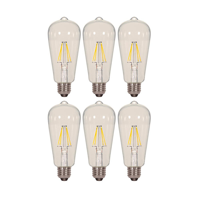 Satco 60 Watt Equivalent ST19 E26/Medium (Standard) Dimmable 2700K LED ...