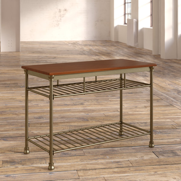 Alcott Hill® Dores Kitchen Island Prep Table with Manufactured Wood ...