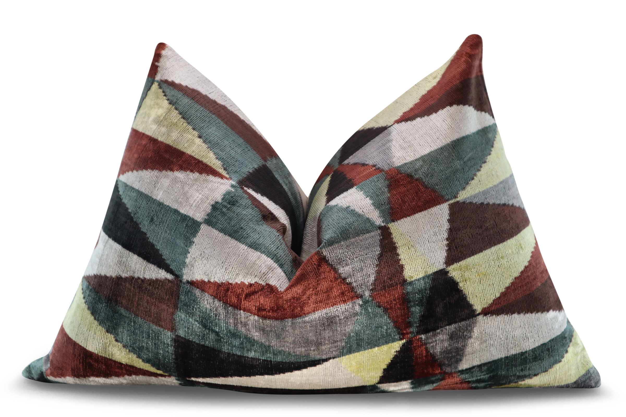 Canvello Geometric Shapes Velvet Throw Pillow | Wayfair