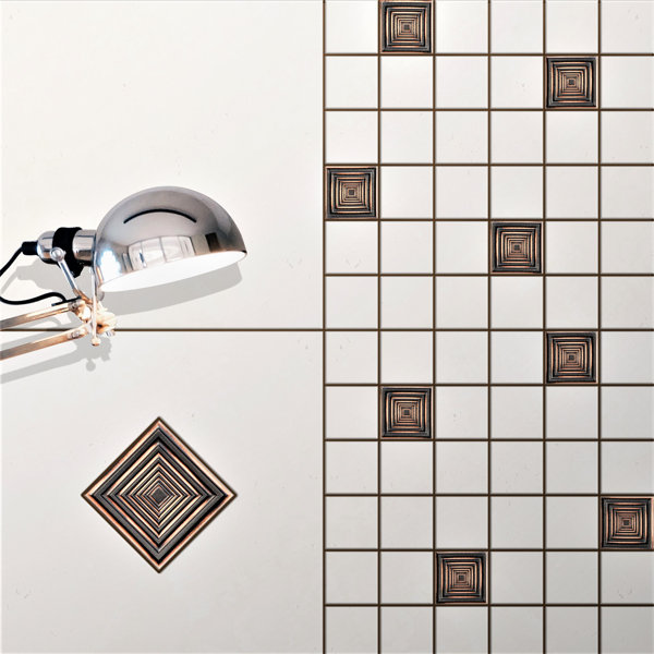 Nichetiles Focus 2'' x 2'' Metal Decorative Tile Insert | Wayfair