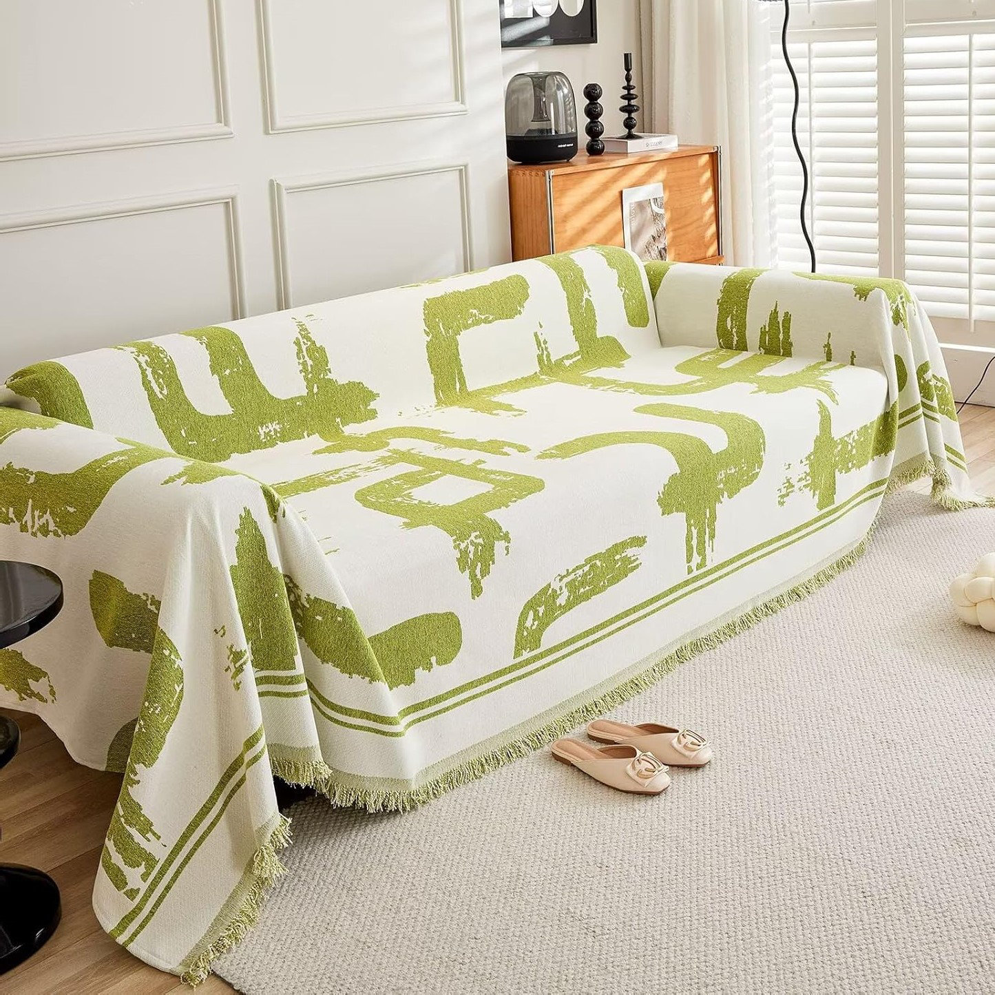 Oltof Bohemian Couch Cover Geometry Non Slip Sofa Protector Cooling ...