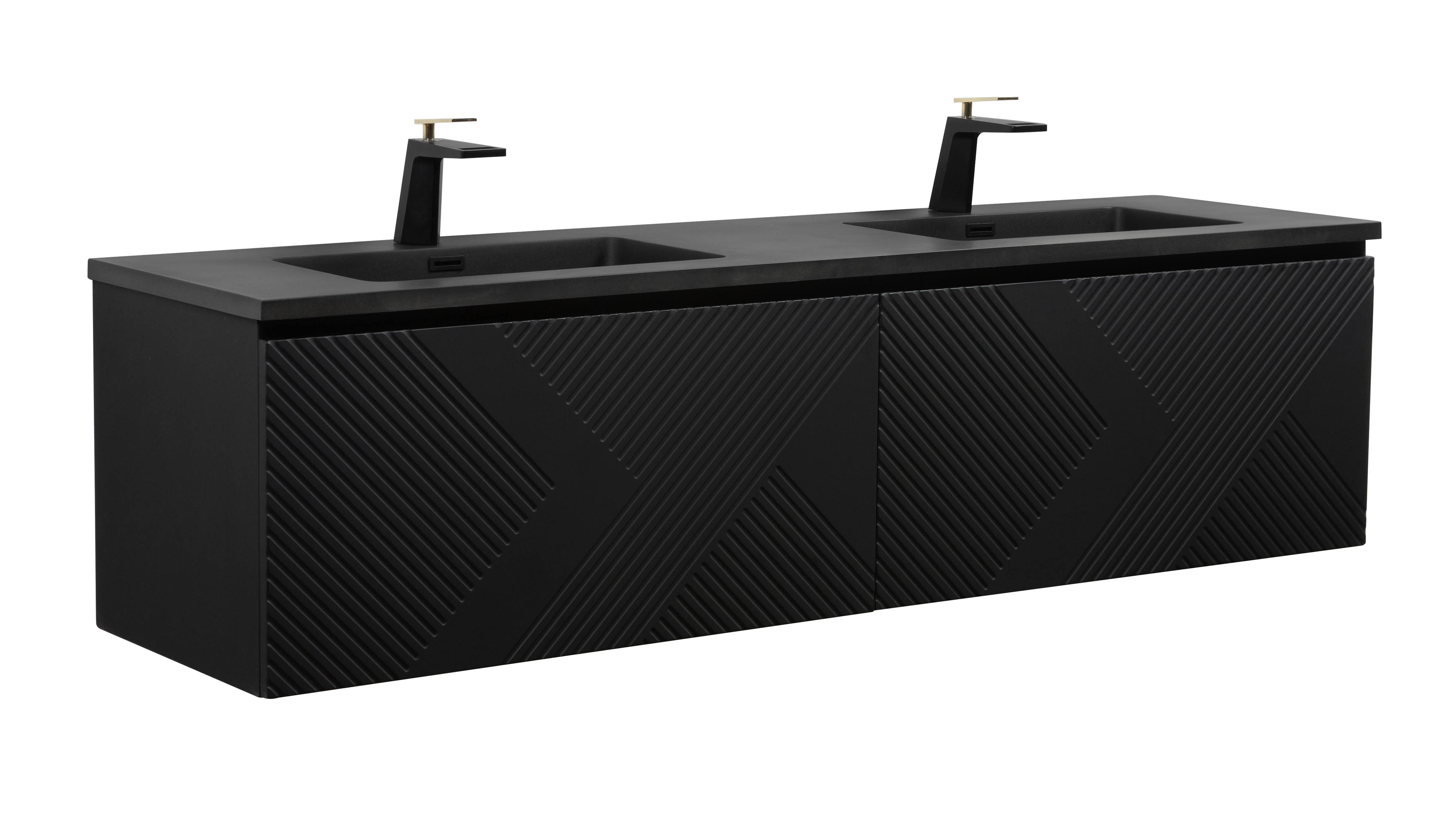 Orren Ellis Toniqua 71'' Double Bathroom Vanity with Poly Marble Top ...