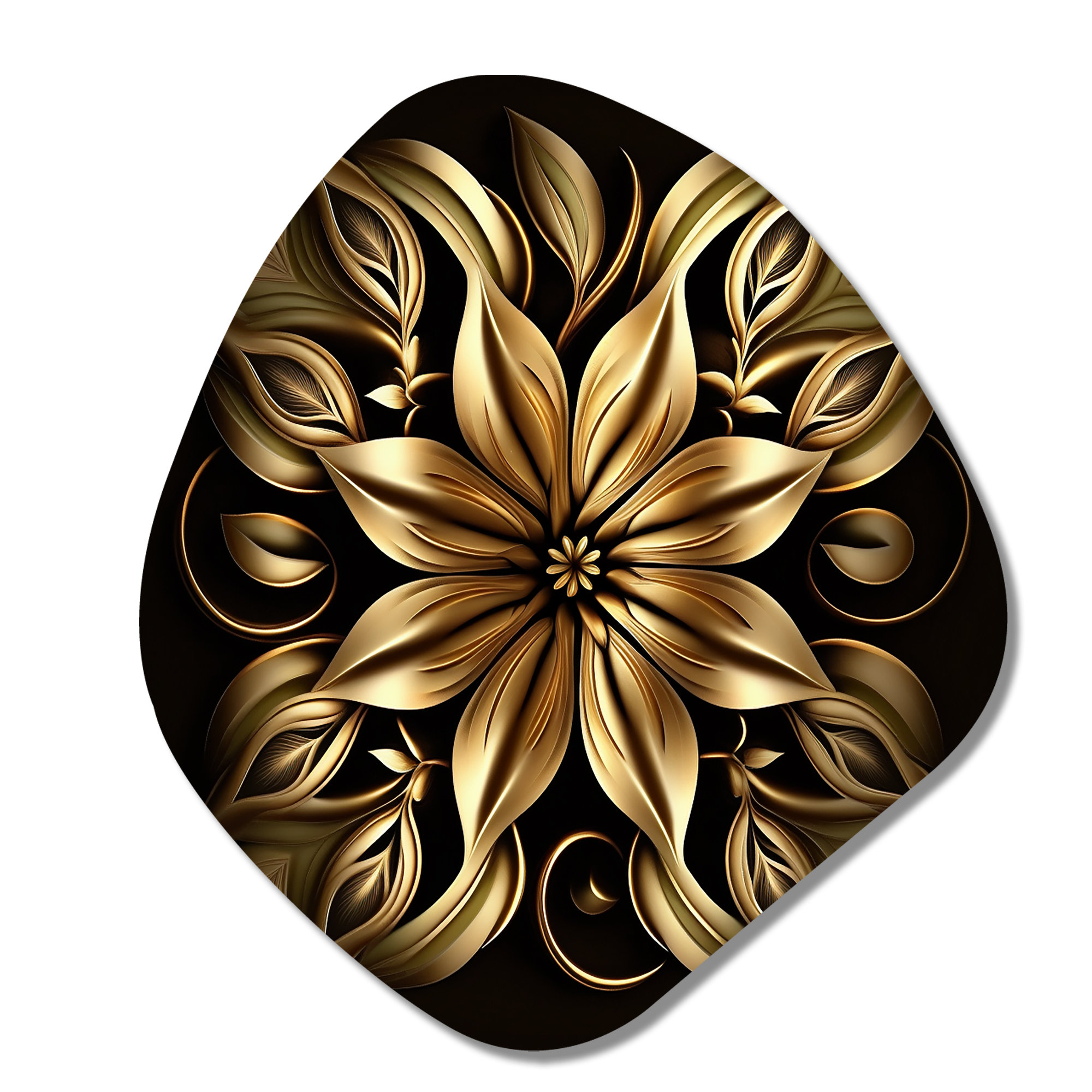 Design Art Golden Lily On Black IV - Floral Lily Nebula Shape ...
