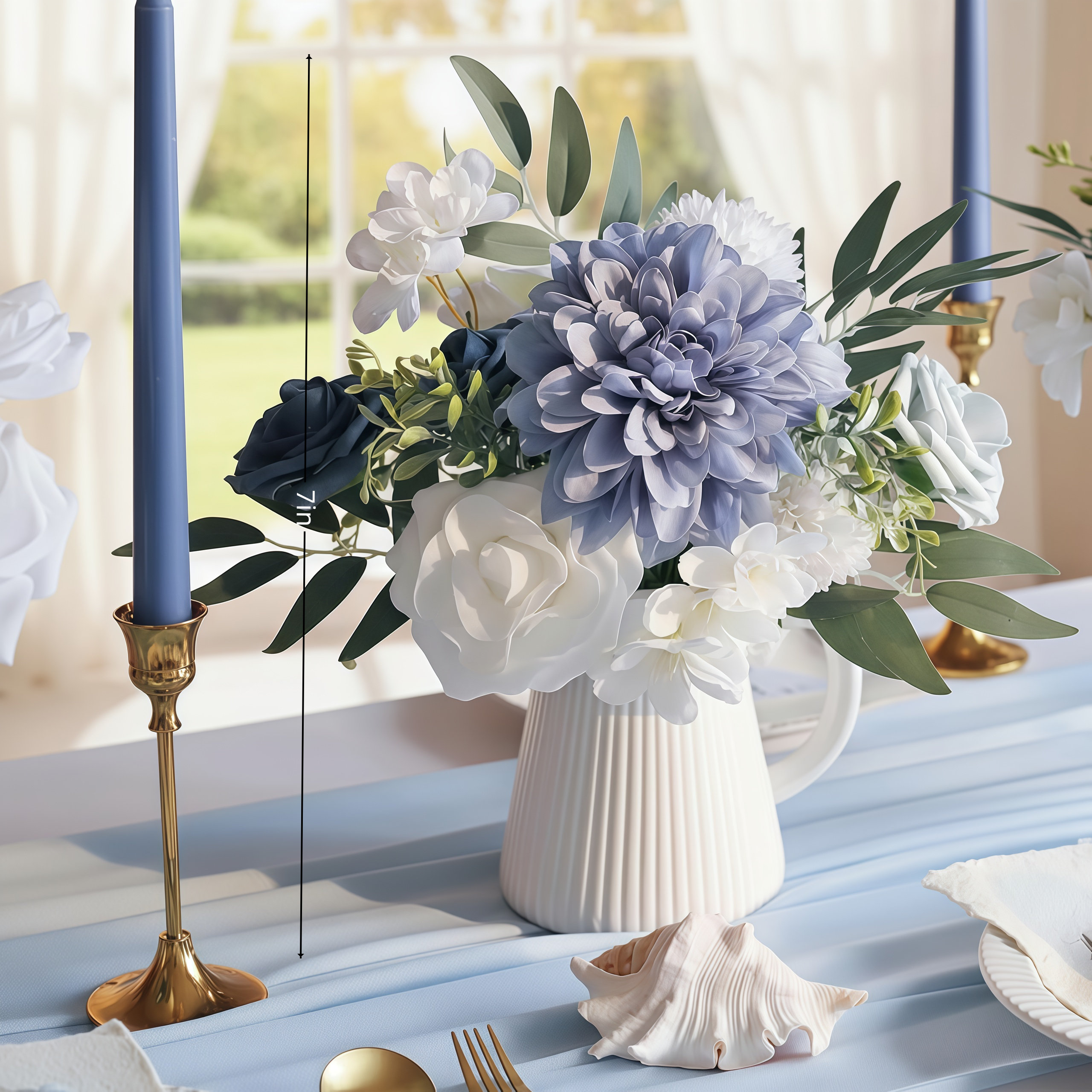 Primrue Light Blue DIY Artificial Flower Kit, Featuring Multi-Colored ...