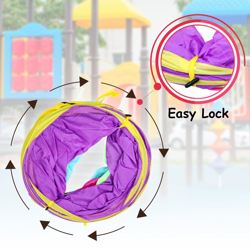 Hide N Side 8' x 8' Indoor/Outdoor Polyester Pop-Up Play Tunnel with ...